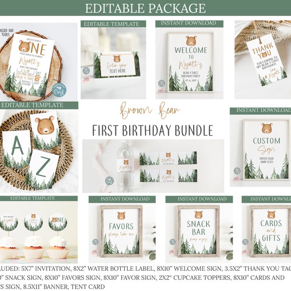 Brown Bear Party - Etsy