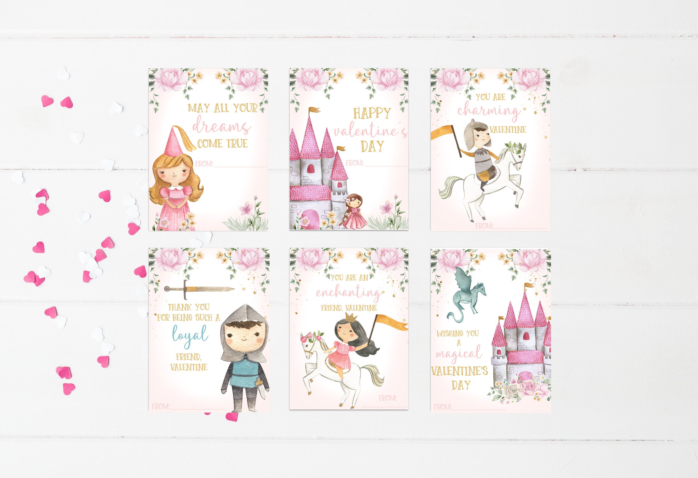 Printable Fairytale Castle Valentine's Day Cards, Print at Home ...