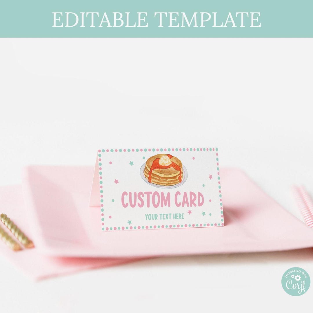 Editable Pancakes and Pajamas Food Labels Pancake Sleepover Birthday ...