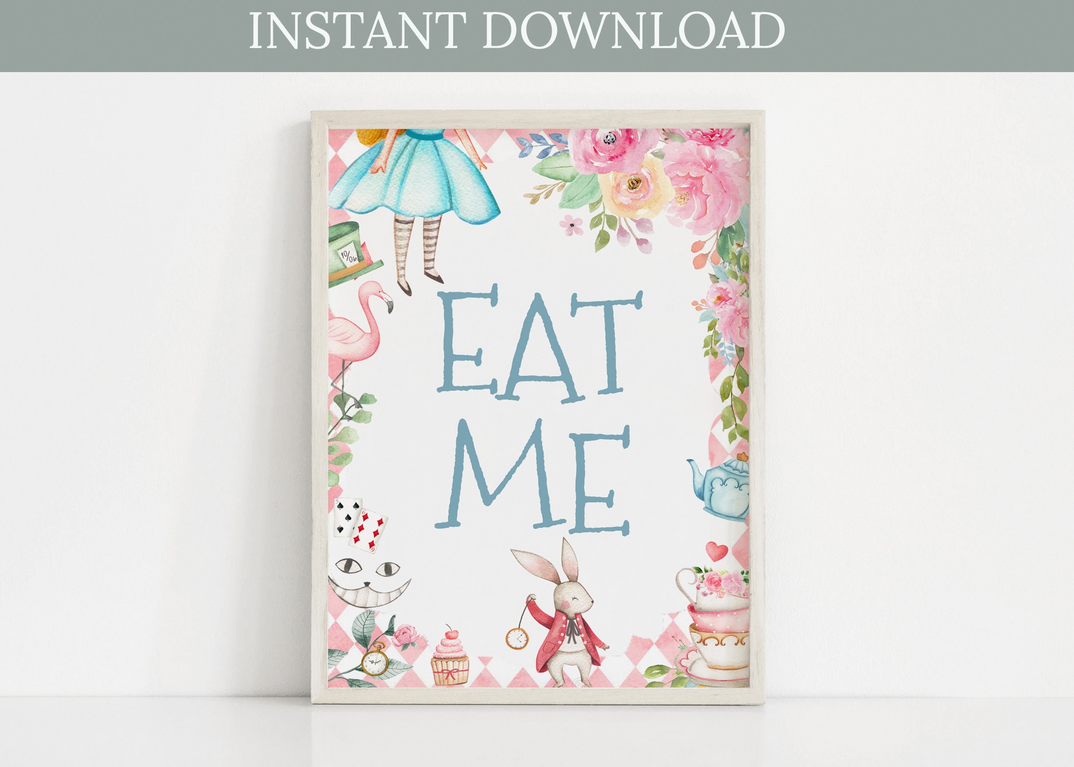Eat Me Sign Alice in Wonderland Birthday Onederland Birthday Sign Sweet ...