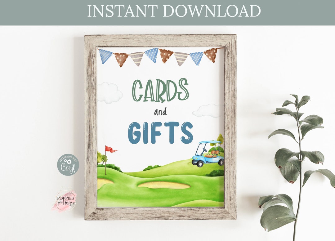 Golf Birthday Party Gift Table Custom Sign Hole in One Custom Party ...