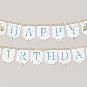 Editable Peter Rabbit Birthday Bunting 8.5x11" 1st Birthday Pennant ...