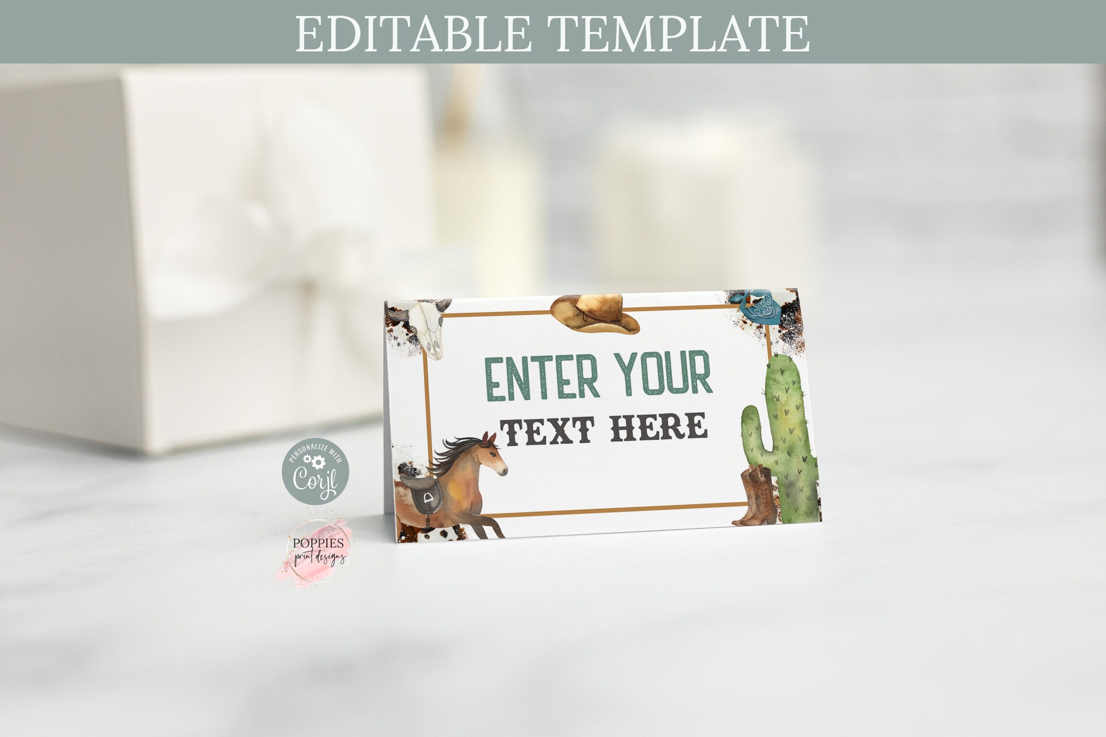 Editable 1st Rodeo Food Labels, Boy Rodeo Birthday Food Tent Cards ...