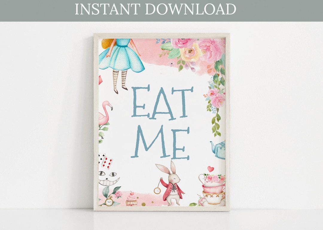 Eat Me Sign Alice in Wonderland Birthday Onederland Birthday Sign Sweet ...