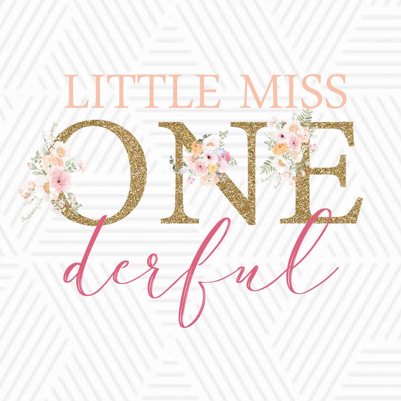 Little Miss One-derful Floral PNG, Pink Floral Birthday Shirt Design ...