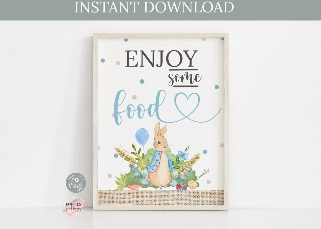 Peter Rabbit Food Table Sign Peter Rabbit Birthday Party Decor Party ...