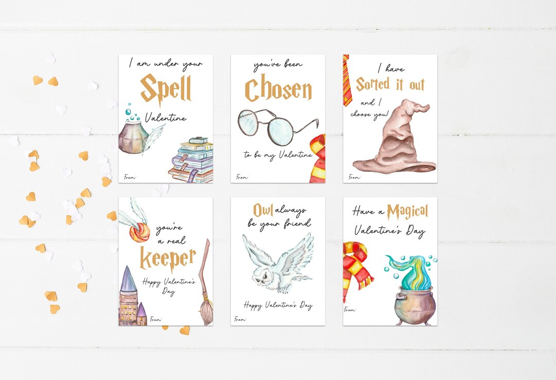 Printable Magic School Valentine's Day Cards, Print at Home Classroom ...
