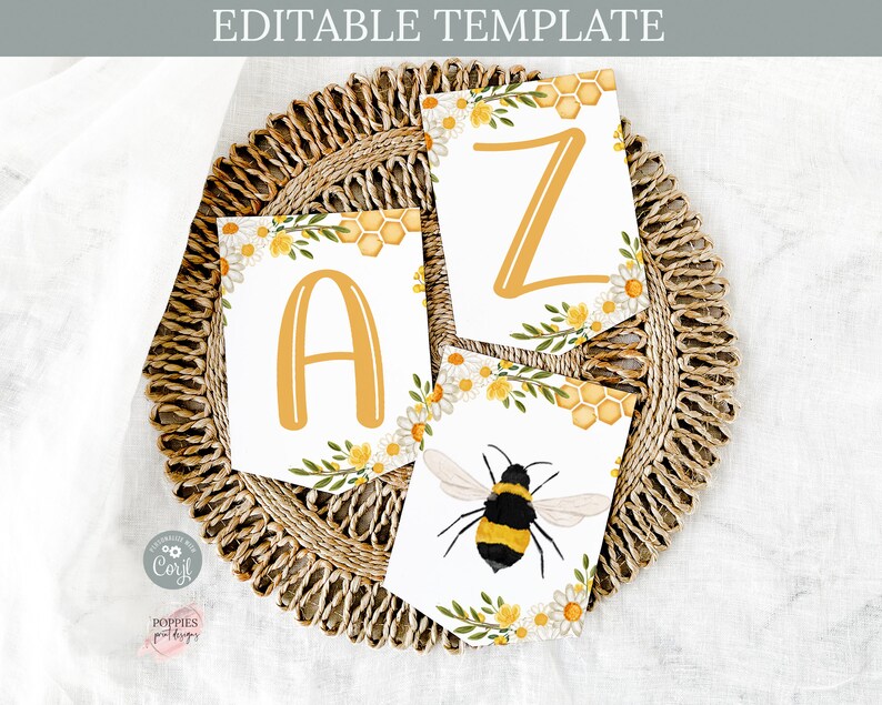 Editable Honey Bee Birthday Banner 8.5x11 Little Honey - Etsy