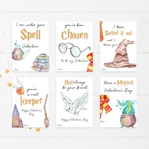 Printable Magic School Valentine's Day Cards, Print at Home Classroom ...