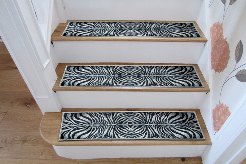 Stair Treads Carpet Zebra, Treads Rug, Aesthetic Stair Runner, Ultra ...