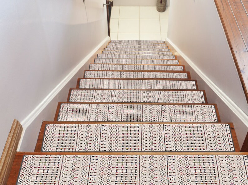 Ethnic Stair Treads Carpet, Stairs Carpet, Aesthetic Stair Runner ...