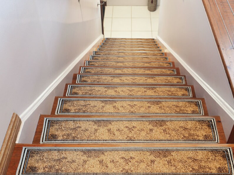 Modern Stair Treads Rug Brown, Stair Carpet, Aesthetic Stair Runner ...