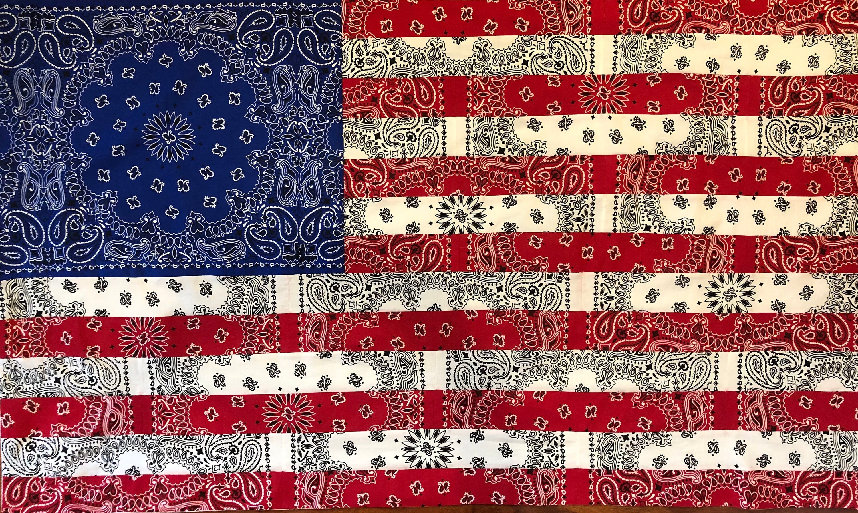 American Flag Art Piece for Wall Made From Bandanas 100% USA Cotton - Etsy