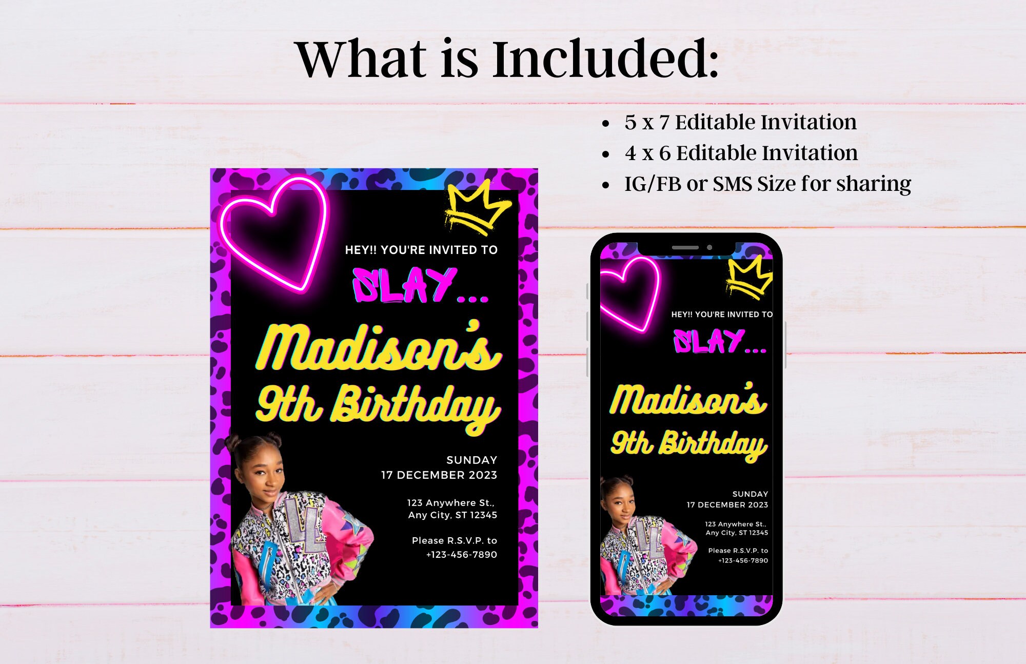 That Girl Lay Lay Birthday Party Invitation Editable That Girl Lay Lay ...