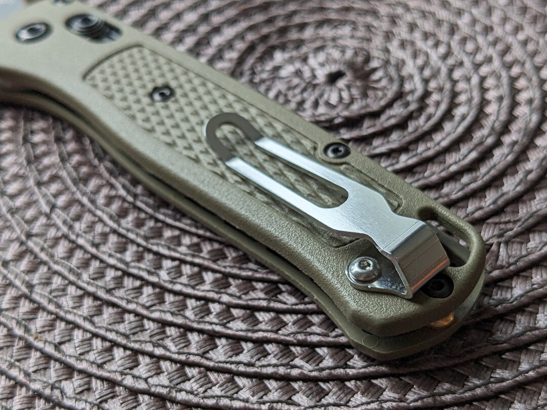 Benchmade Bugout 535 Custom BELT CLIP polished Spring Stainless Steel 2 ...