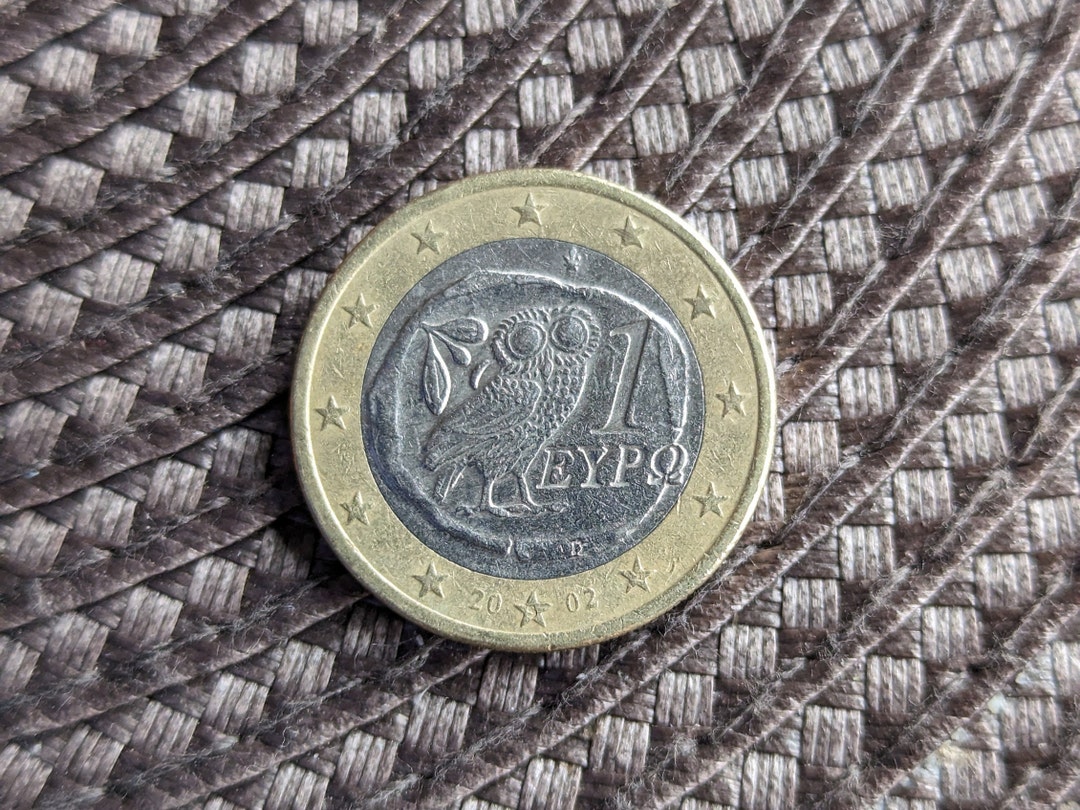 Moneda de 1 Euro 2002 Grecia Búho con marca S - Etsy España