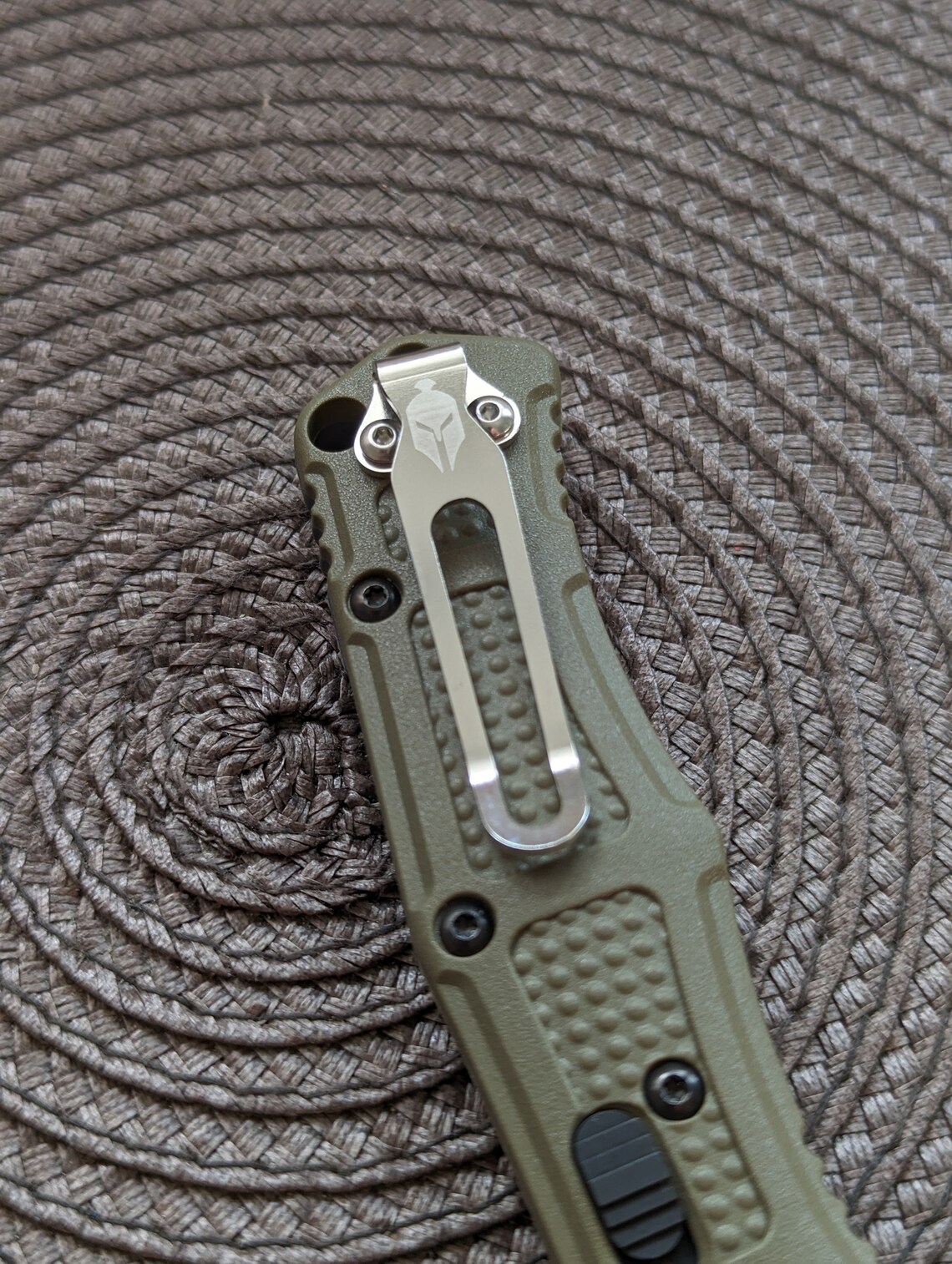 Benchmade Claymore Mini Custom Belt Clip With SPARTA Helmet LOGO ...
