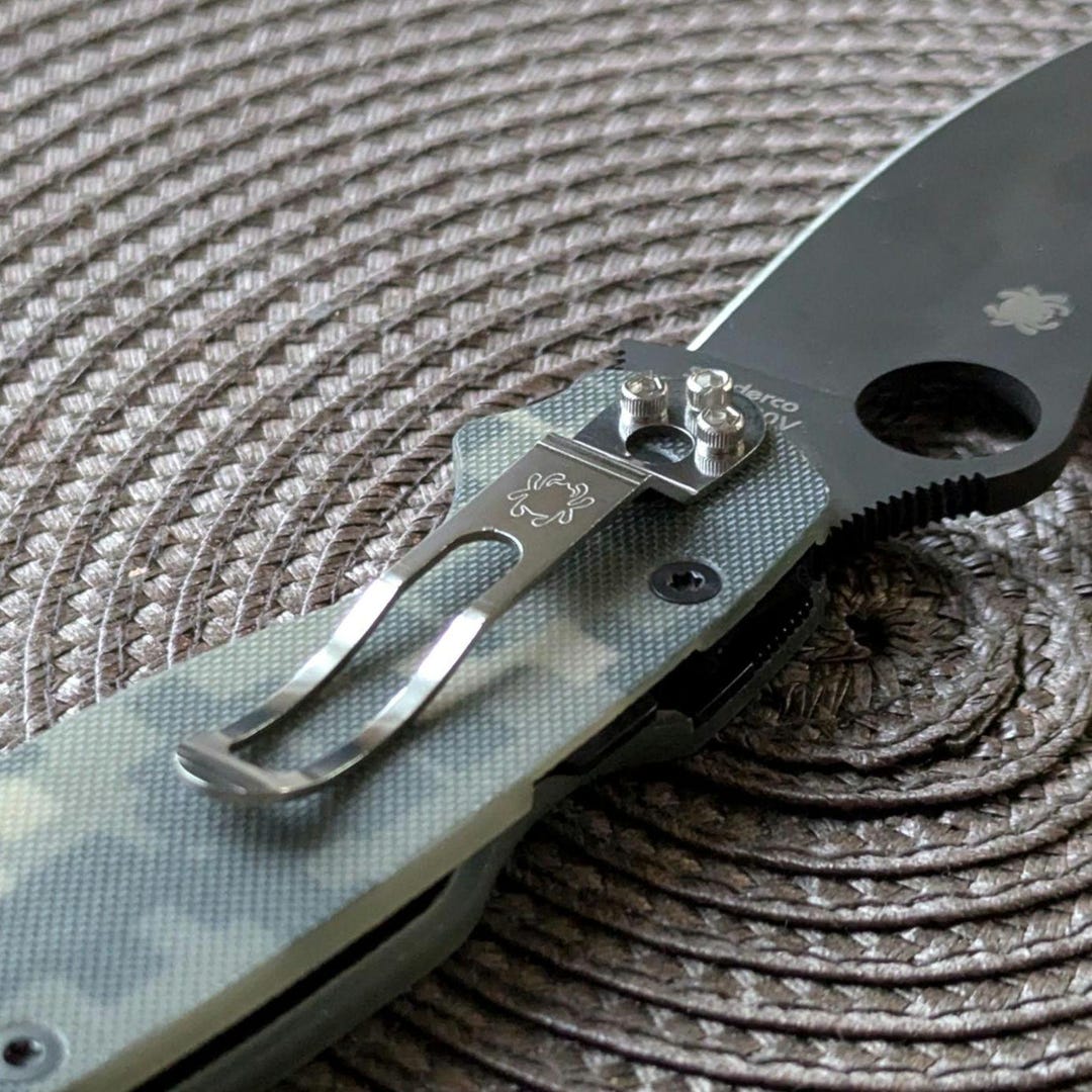 Spyderco Paramilitary 2 Custom BELT CLIP With Spyder Logo (hand ...