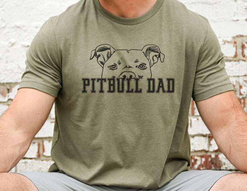 Pitbull Dad Shirt, American Bully T-shirt, Retro Dog Dad Gifts, Pitbull ...