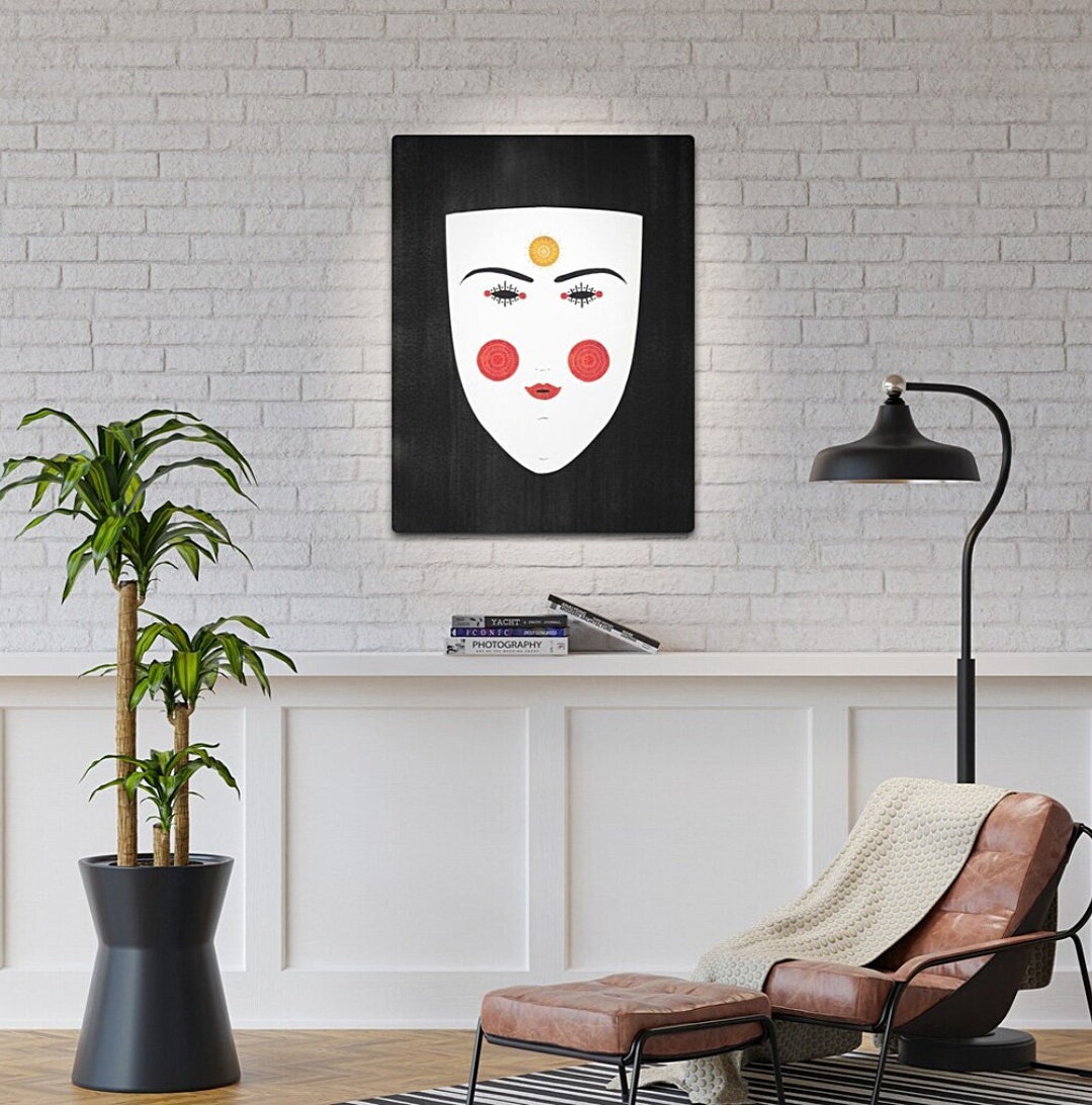 Boula Mask Art Print | Folk Art Poster | Watercolor Wall Art | Carnival ...