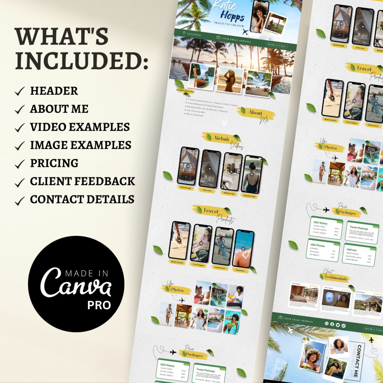 PLR UGC Portfolio Canva - Travel Portfolio | Plr UGC Canva Template ...