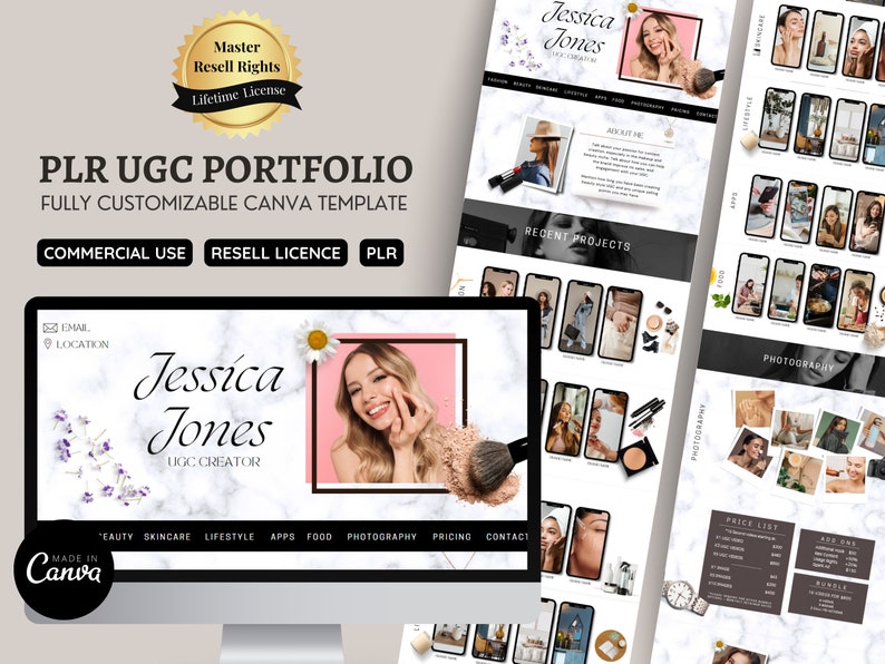 PLR UGC Portfolio Canva UGC Canva Template Ugc Creator Portfolio Ugc ...