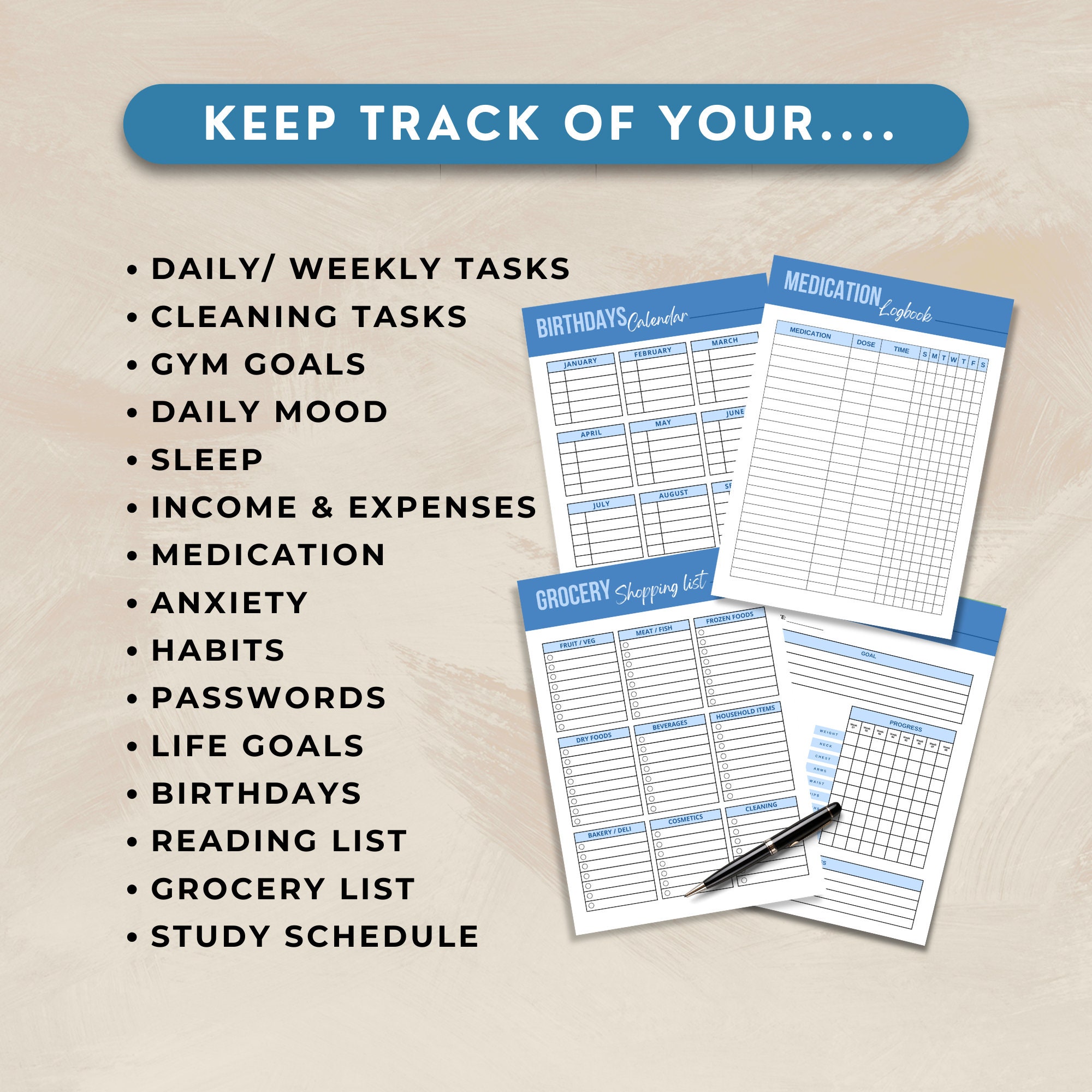 PLR ADHD Planner Canva Template | Goodnotes Canva ADHD Planner to ...