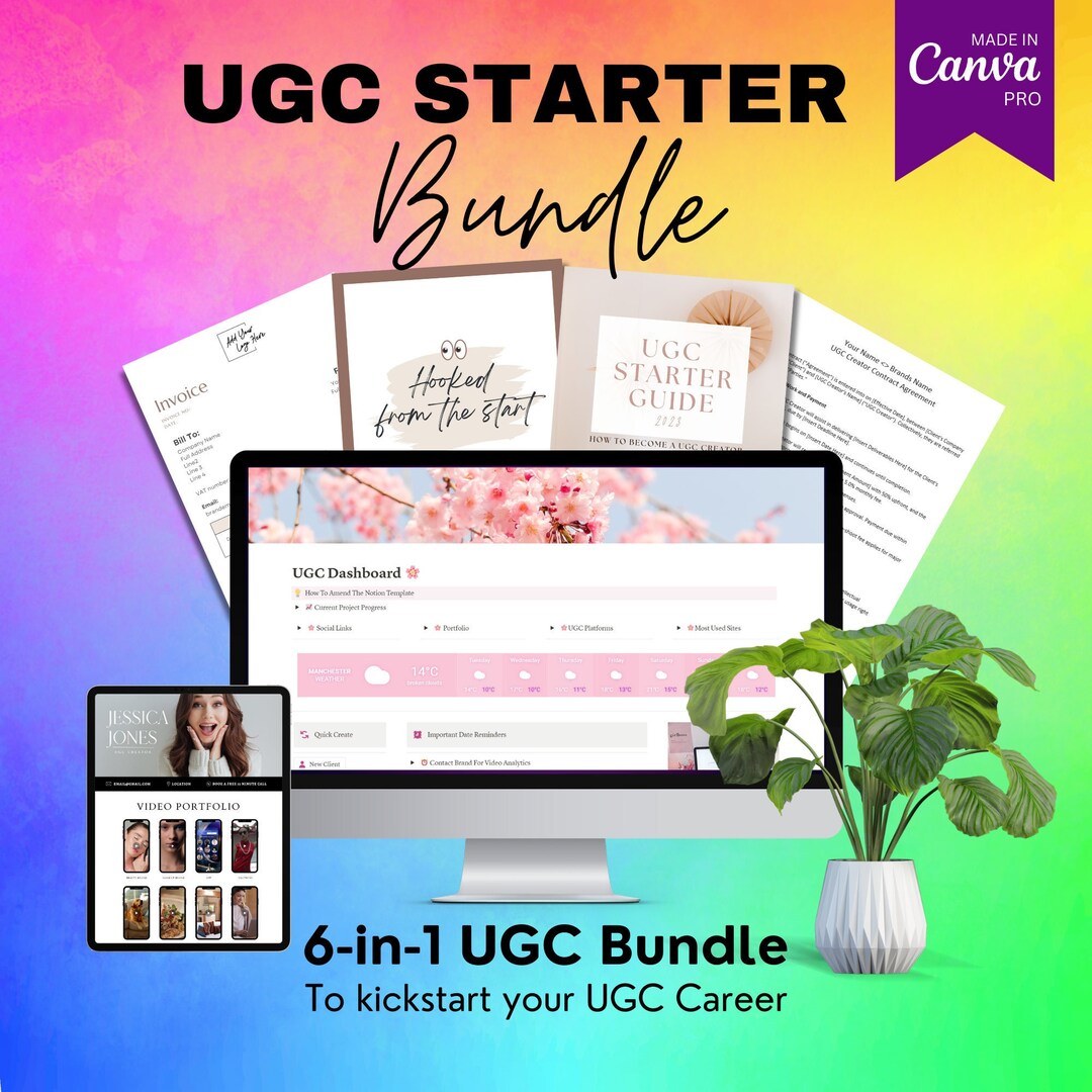 UGC Bundle: Ugc Portfolio, Ugc Contract, Ugc Guide, Ugc Notion Template ...