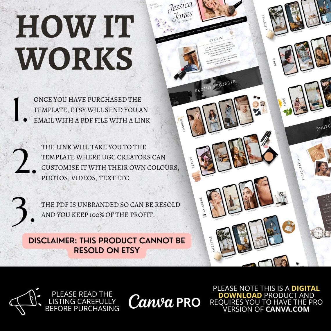 Professional PLR UGC Portfolio Canva Plr UGC Canva Template Plr Ugc ...