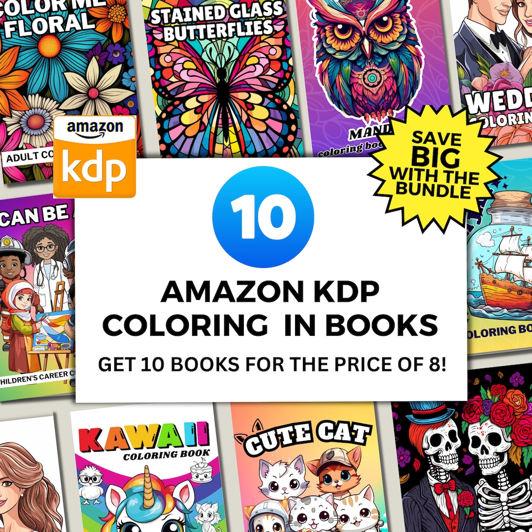 Coloring Book Bundle: 10 KDP Coloring Books for Amazon KDP Publishing ...