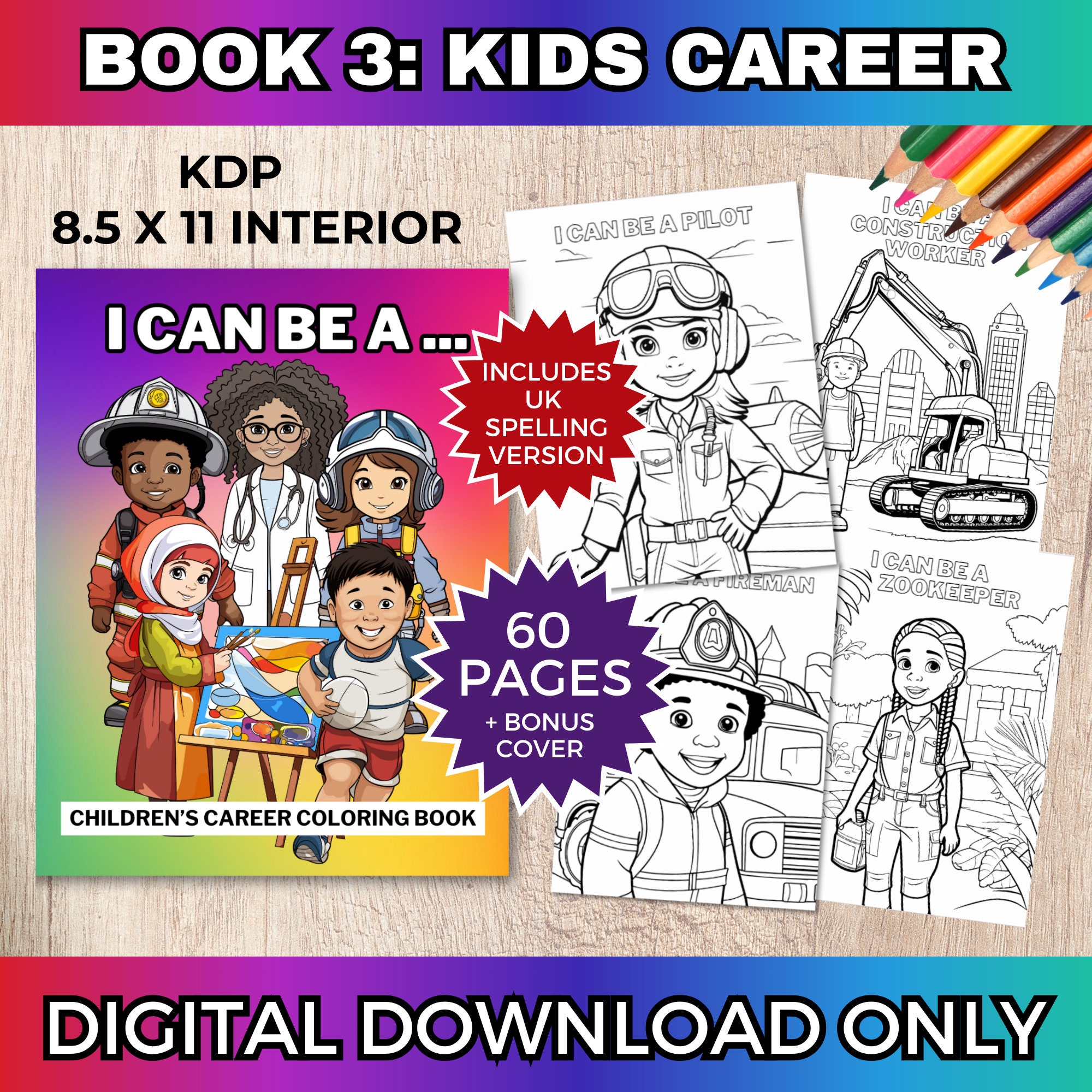 KDP Bundle: 7 KDP Books With 60 Coloring Pages per Book for Amazon KDP ...