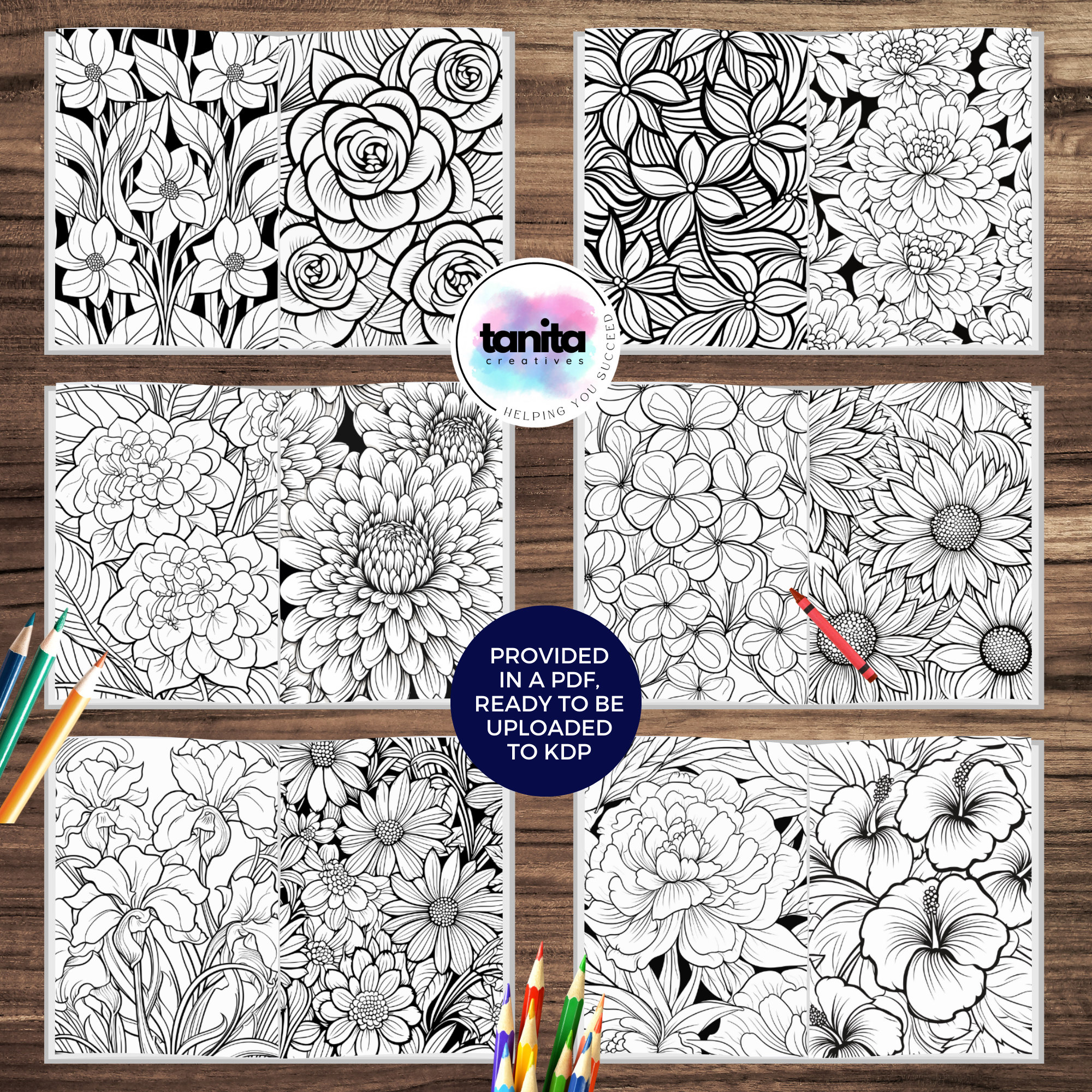 KDP Interior, 60 Flower Coloring Pages for Self-publishing | Kdp ...
