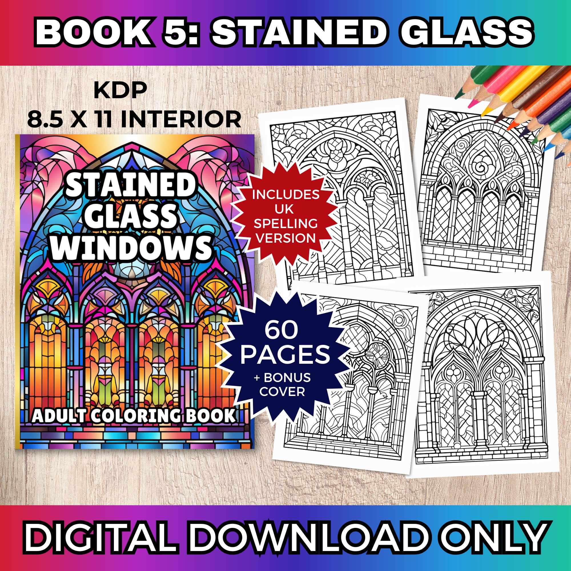 KDP Bundle: 7 KDP Books With 60 Coloring Pages per Book for Amazon KDP ...