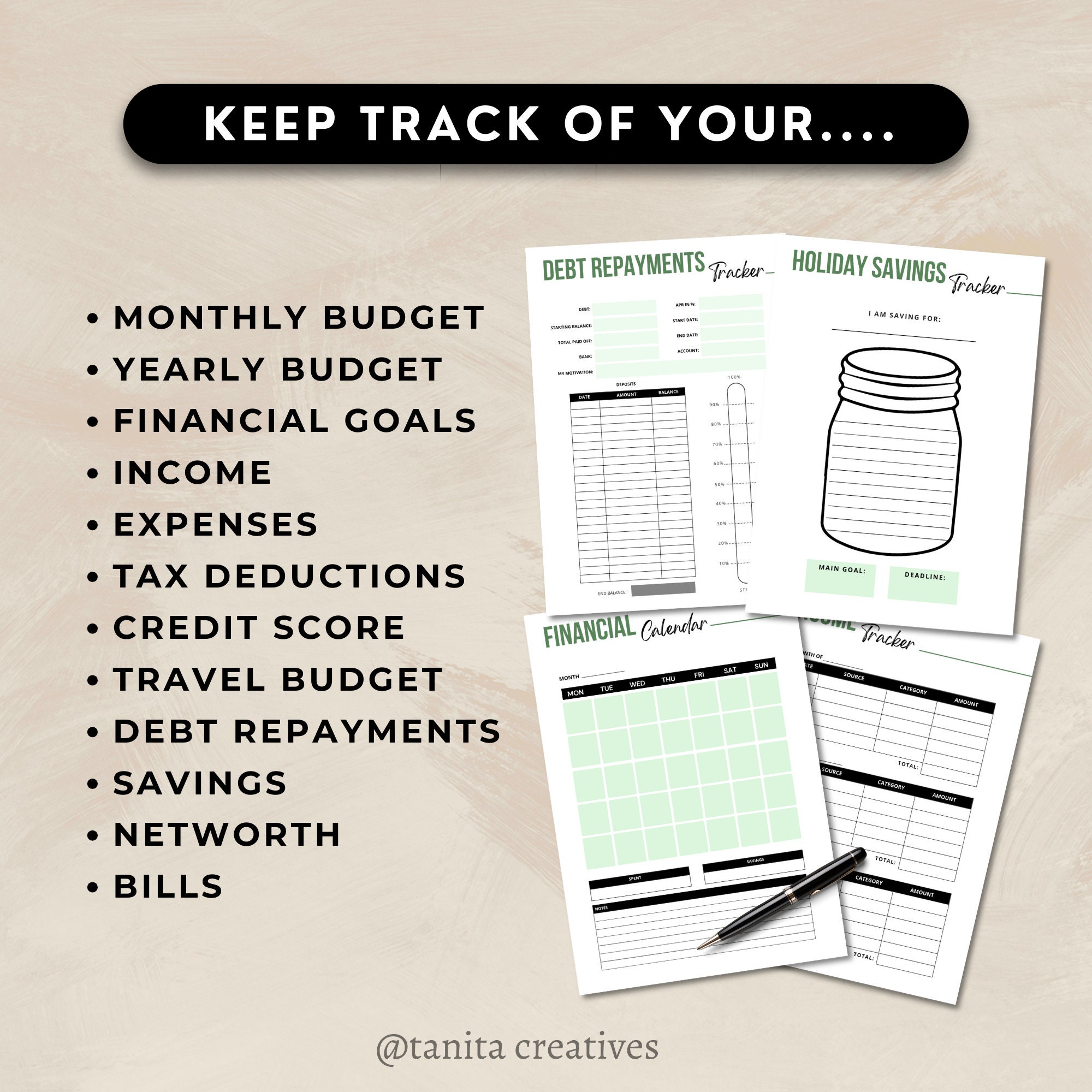 PLR Financial Planner Canva Template | Goodnotes Canva Finance Planner ...