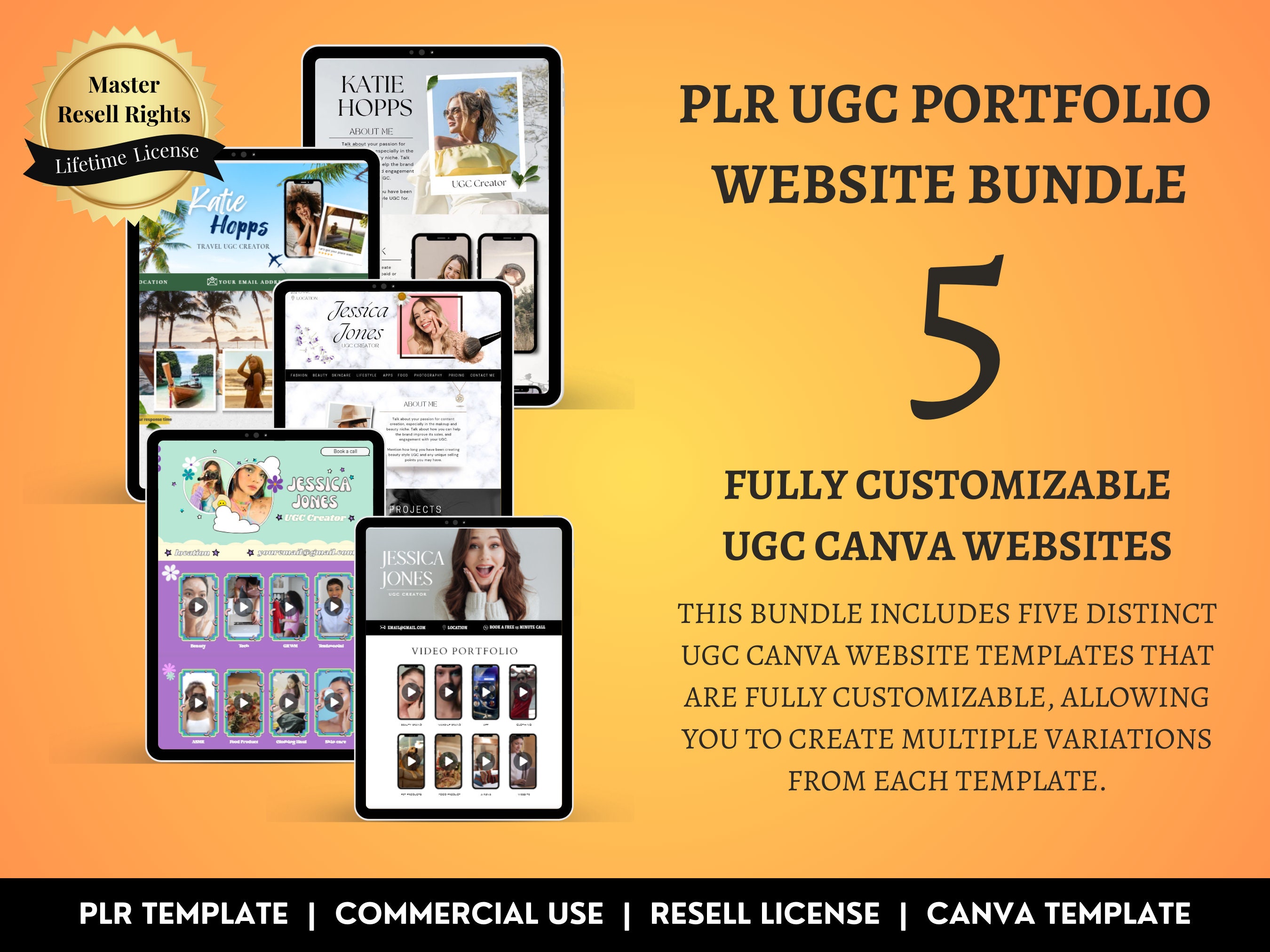 PLR UGC Bundle Package Template: Ultimate UGC Canva Portfolio Website ...