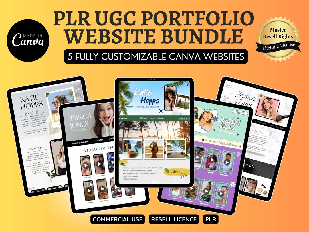 PLR UGC Bundle Package Template: Ultimate UGC Canva Portfolio - Etsy