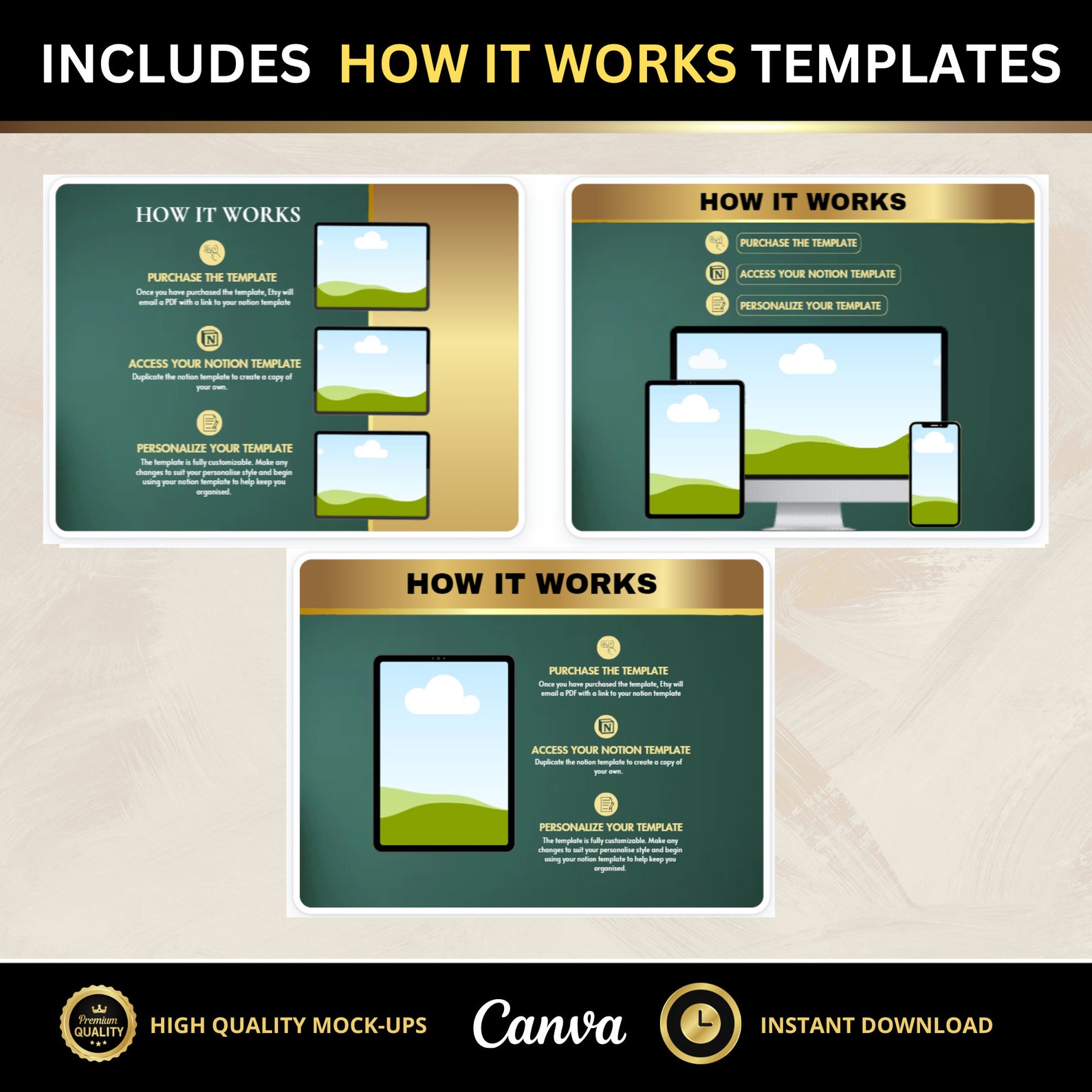Notion Template Canva Mockups Bundle, 30 Notion Mockup Canva Templates ...