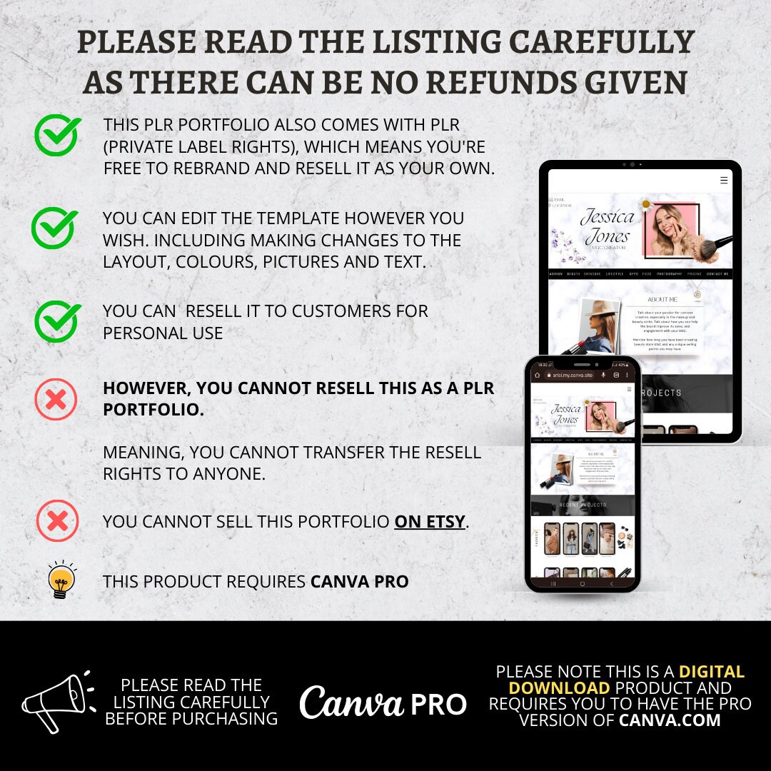 Professional PLR UGC Portfolio Canva Plr UGC Canva Template Plr Ugc ...