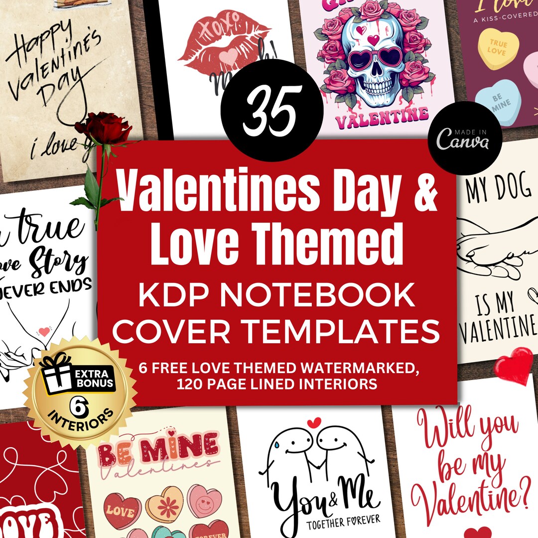 KDP Valentines Day Cover Templates: 35 Valentines Day KDP Covers and ...