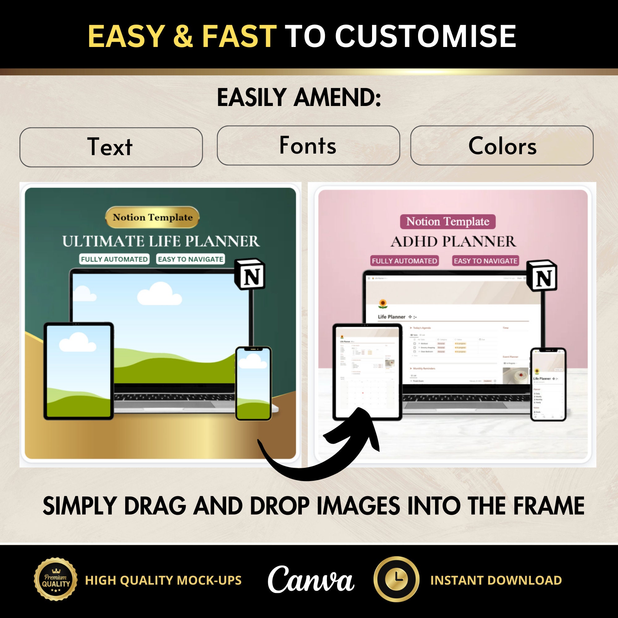 Notion Template Canva Mockups Bundle, 30 Notion Mockup Canva Templates ...