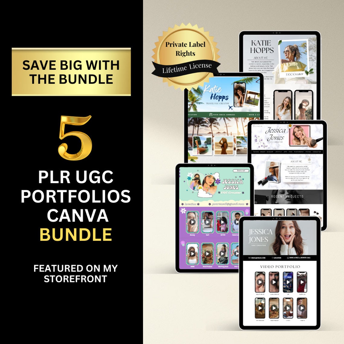 Professional PLR UGC Portfolio Canva Plr UGC Canva Template Plr Ugc ...