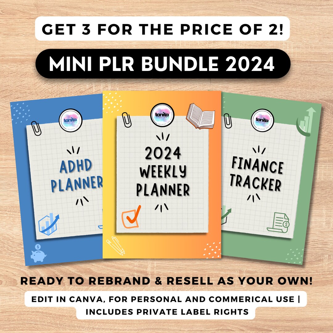 PLR Bundle 2024 | 3 PLR Digital Planners | PLR Goodnotes Planner Bundle ...