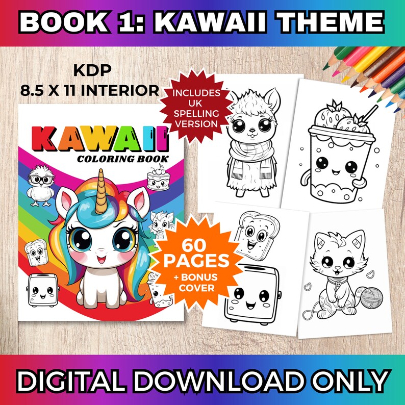 KDP Bundle: 7 KDP Books With 60 Coloring Pages per Book for Amazon KDP ...