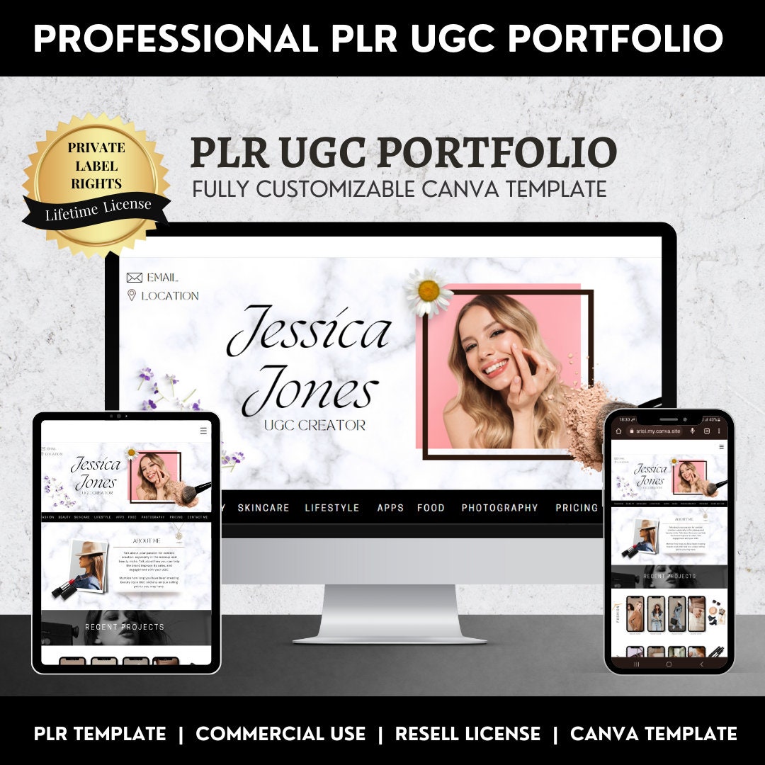 Professional PLR UGC Portfolio Canva | Plr UGC Canva Template | Plr Ugc ...