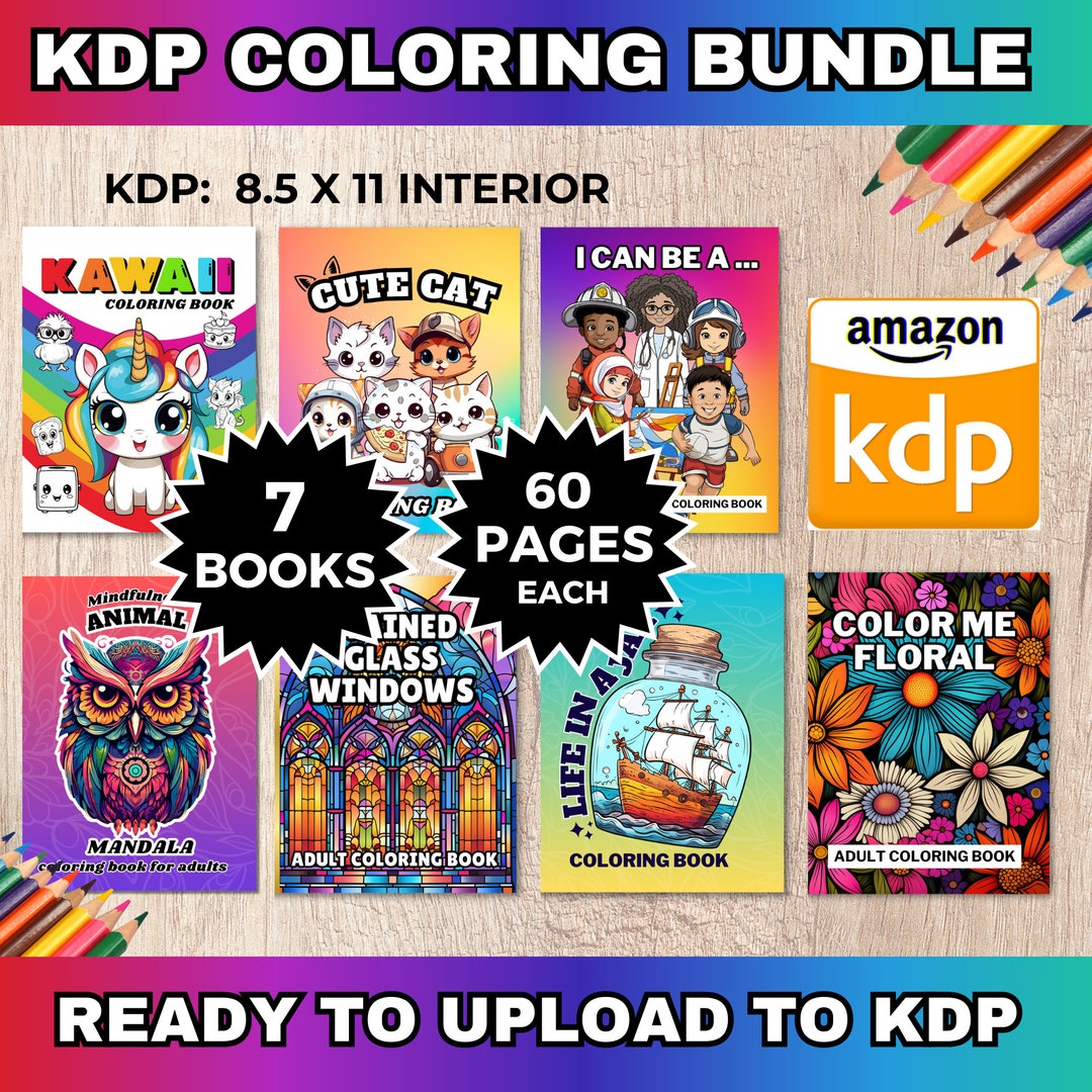 KDP Bundle: 7 Coloring Books for Adults and Children 7 KDP Colouring ...
