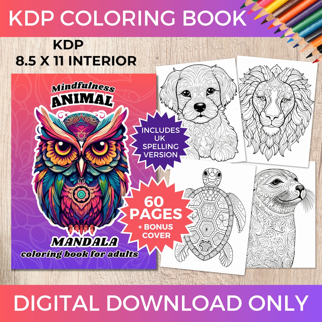 KDP Coloring Book: 60 Mandala Coloring Pages for Self-publishing ...
