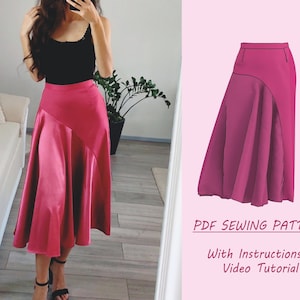 Midi Skirt PDF Pattern, Easy Sewing Project for Beginners, How to Sew ...