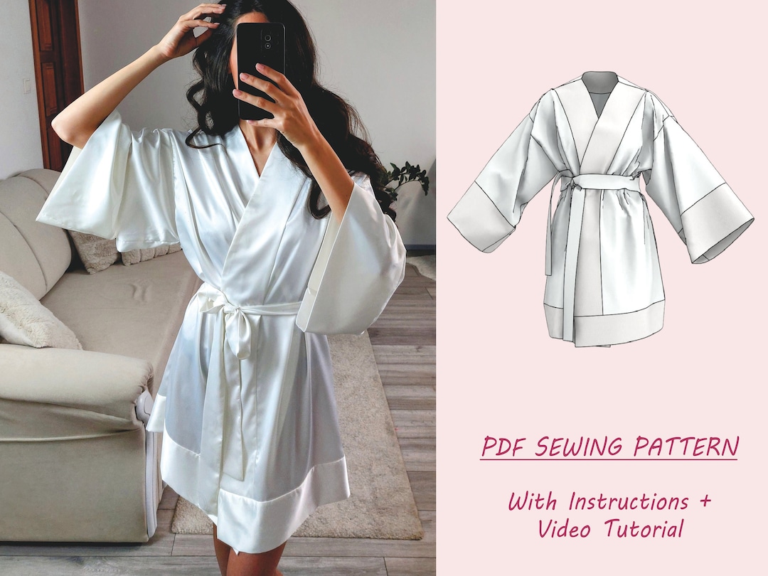 Kimono Robe PDF Pattern, Easy Sewing Project for Beginners, How to Sew ...