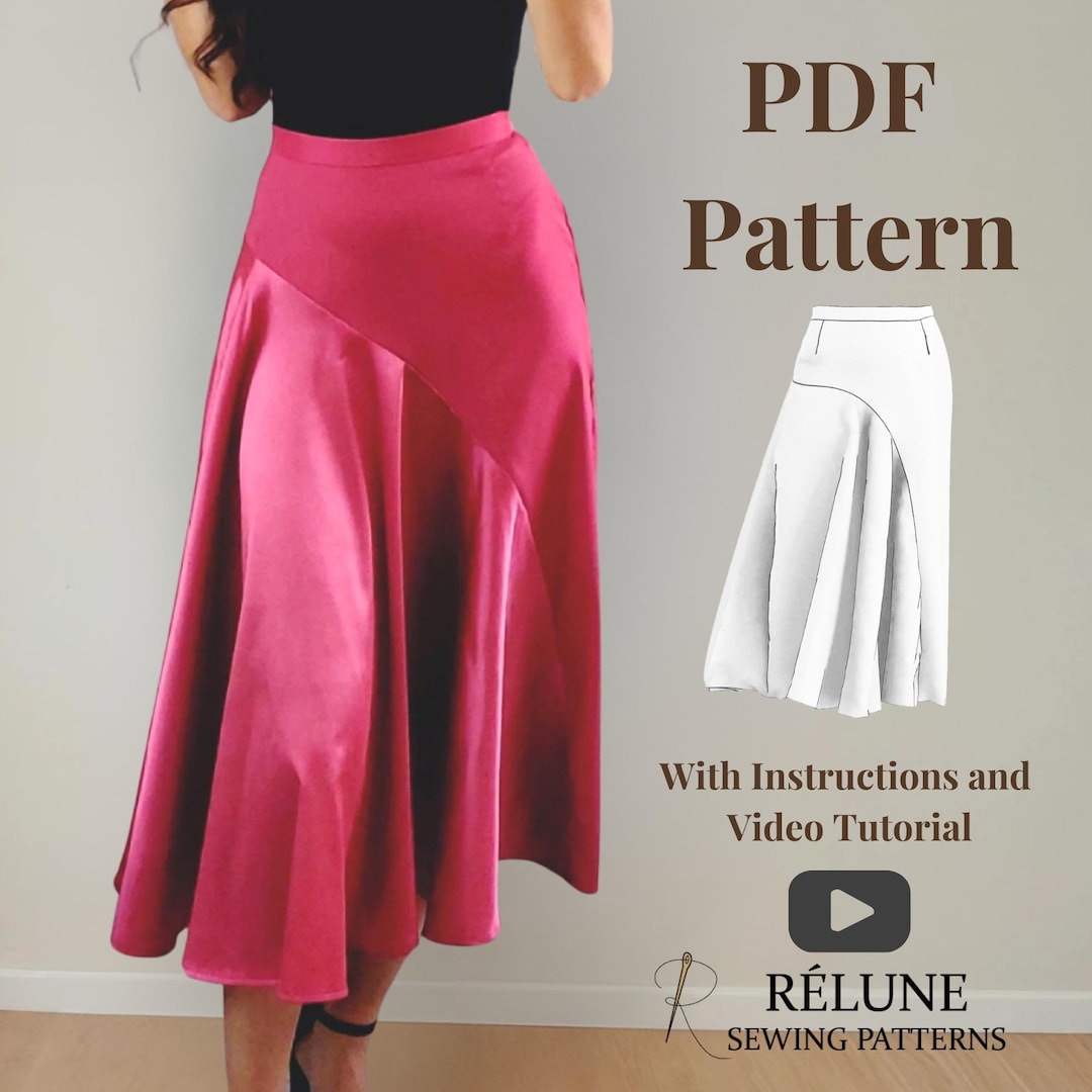 Midi Skirt PDF Pattern, Easy Sewing Project for Beginners With ...