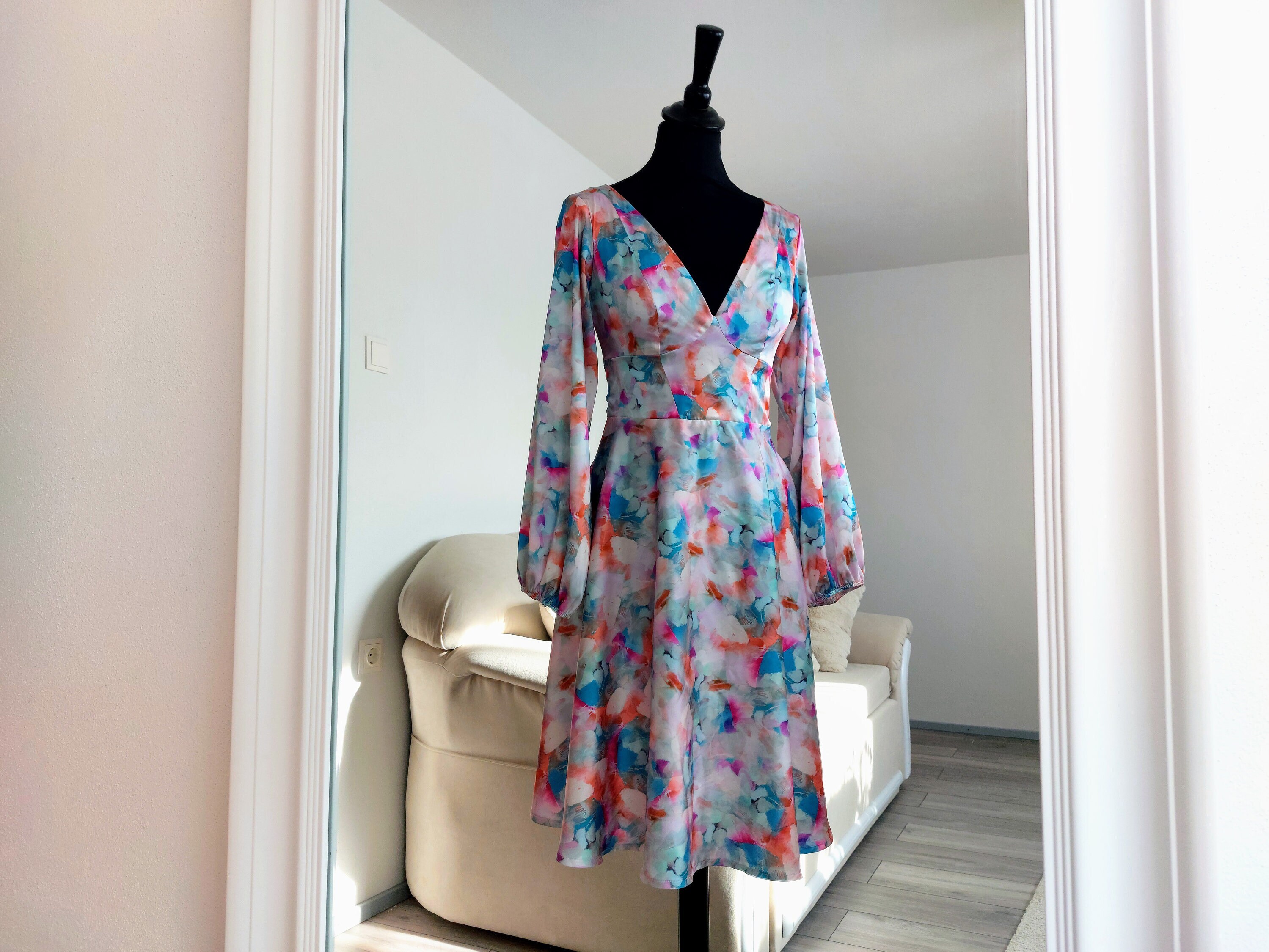 Puff Sleeve Dress PDF Pattern, Easy Sewing Project for Beginners, How ...